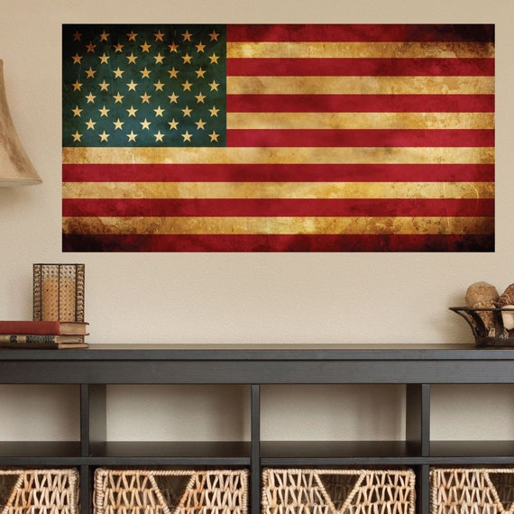 American Flag Distorted Wall Decal Sticker 0452 - Etsy