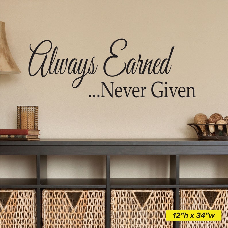 Always Earned Never Given 0223 Home Decor Wall Decor - Etsy