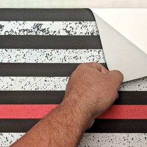 Thin Red Line American Flag Distorted Wall Decal Sticker - Etsy