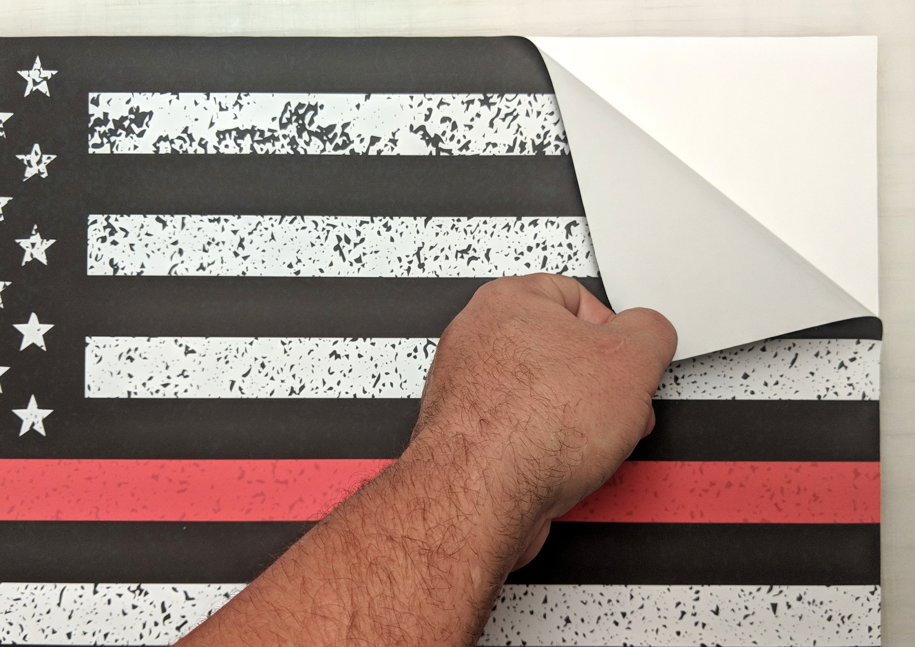 Thin Red Line American Flag Distorted Wall Decal Sticker - Etsy