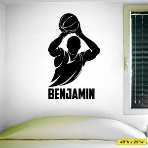 Custom Name Boys Basketball Shooting Wall Decal - 0271 - Home Decor ...