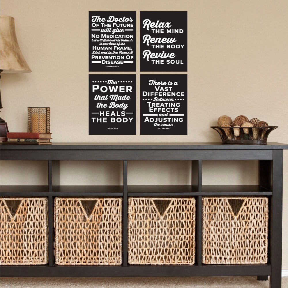 Chiropractic Wall Decals - 11"x14" - Set of 4 - Peel and Stick - 0490 ...
