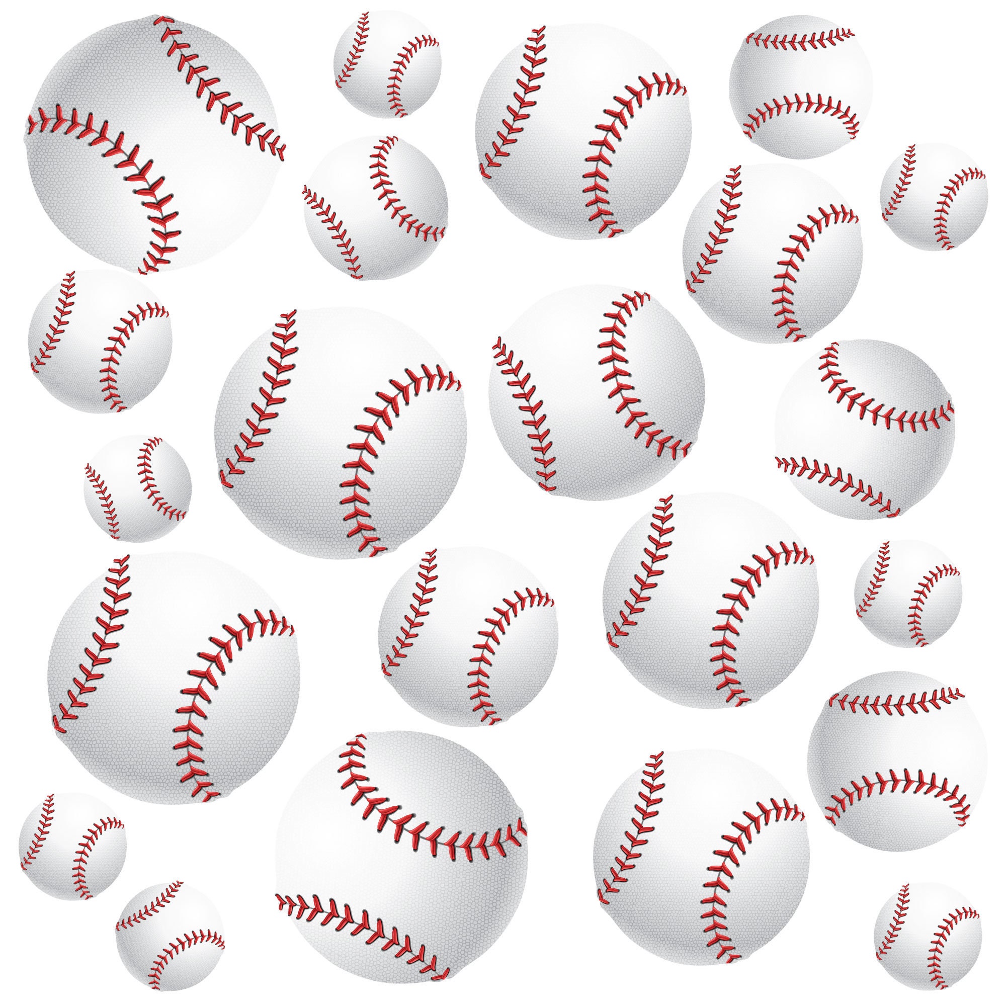 Baseball Wall Stickers Qty 22 Baseball Peel and Stick Wall - Etsy