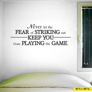 Fear of Striking Out Decals - 0004 - Wall Stickers - Bedroom Decor ...