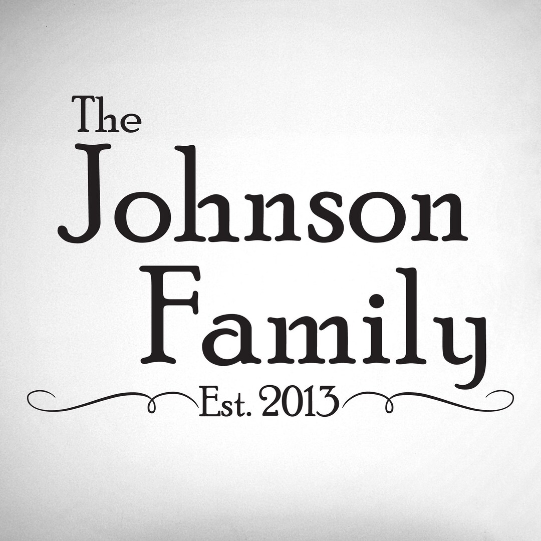 Custom Family Name Wall Decal: Personalized Wall Sticker - 0017 - Etsy