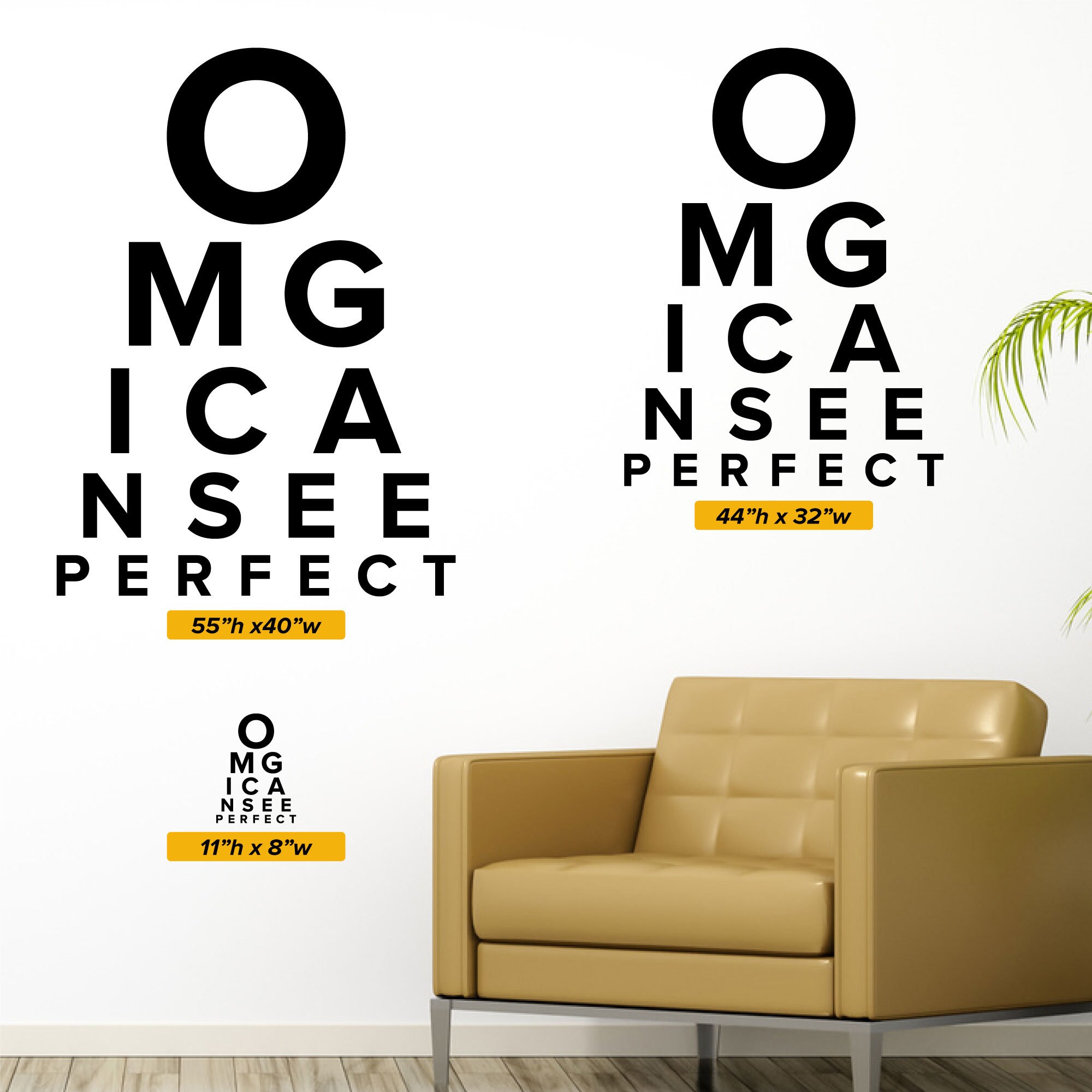 Eye Chart Wall Decal: Optometrist Office Art - 0516 - Etsy