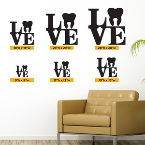 Love Tooth - 0348 - Dental Office Wall Decal - Etsy