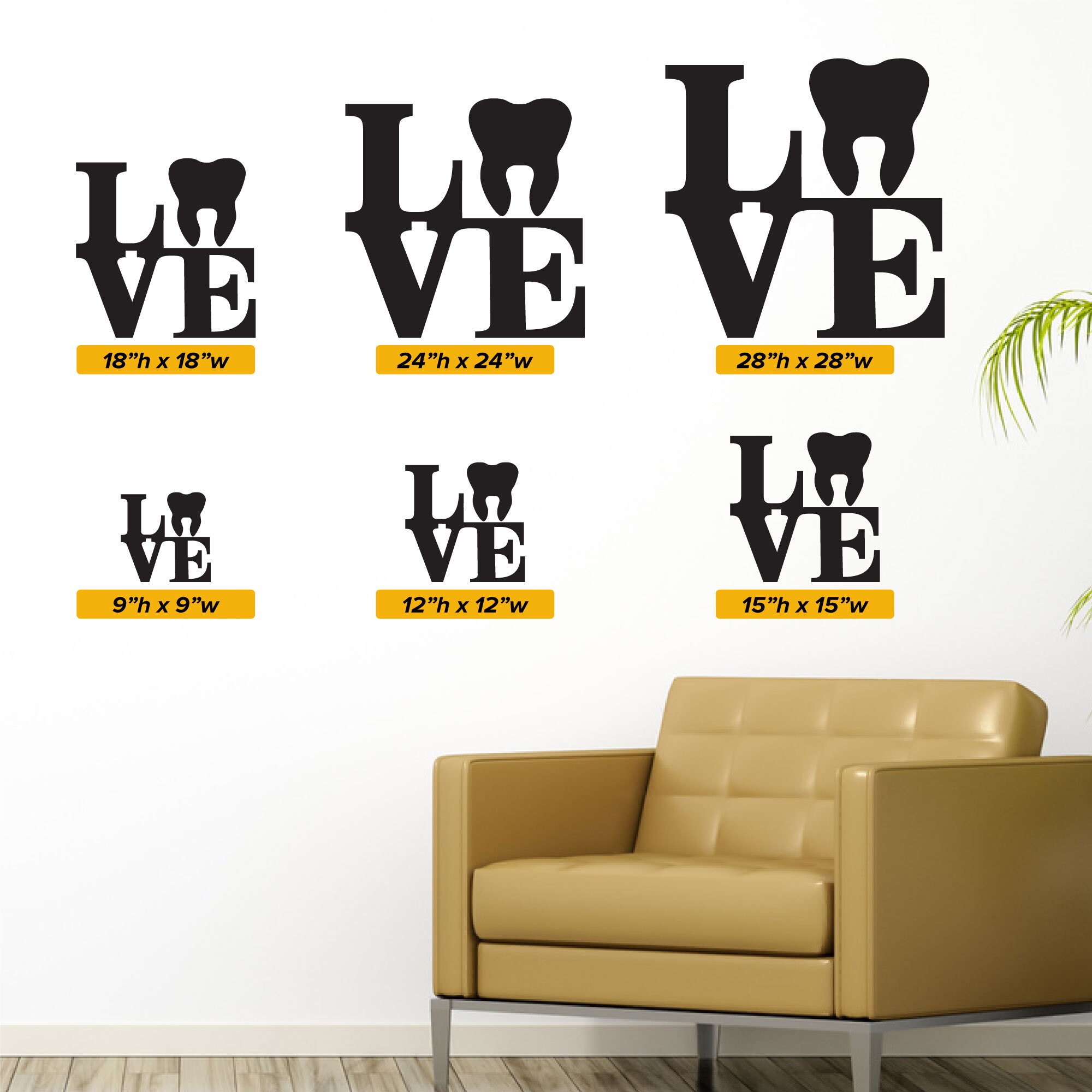 Love Tooth - 0348 - Dental Office Wall Decal - Etsy