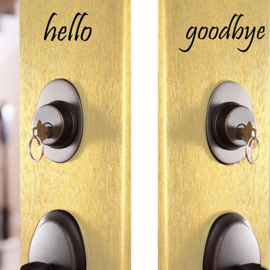 Hello Goodbye Decal Door Decal 0044 Door Sticker Hello - Etsy