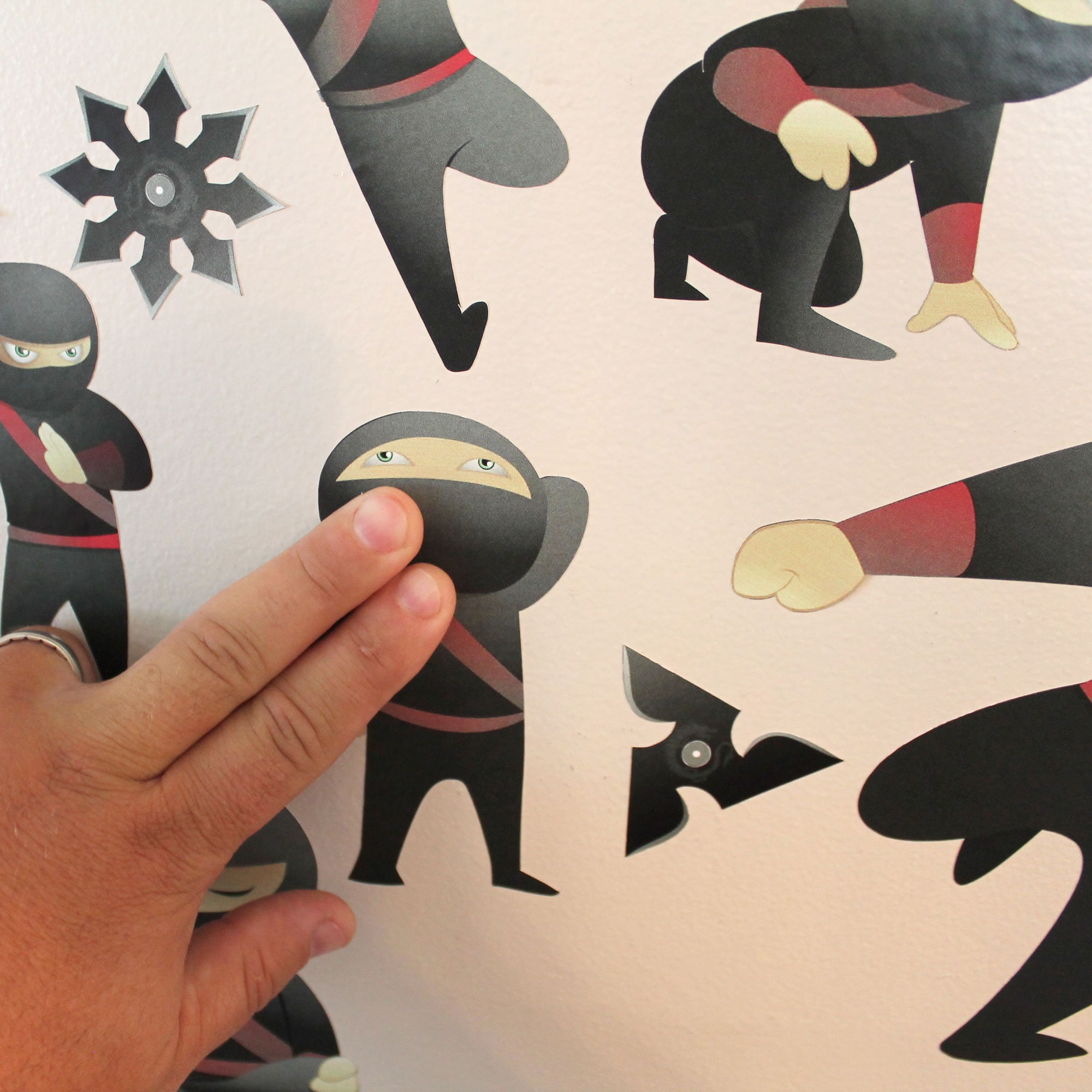 Ninja Wall Stickers Qty 15 Ninja Stickers 20 Ninja Stars - Etsy Canada