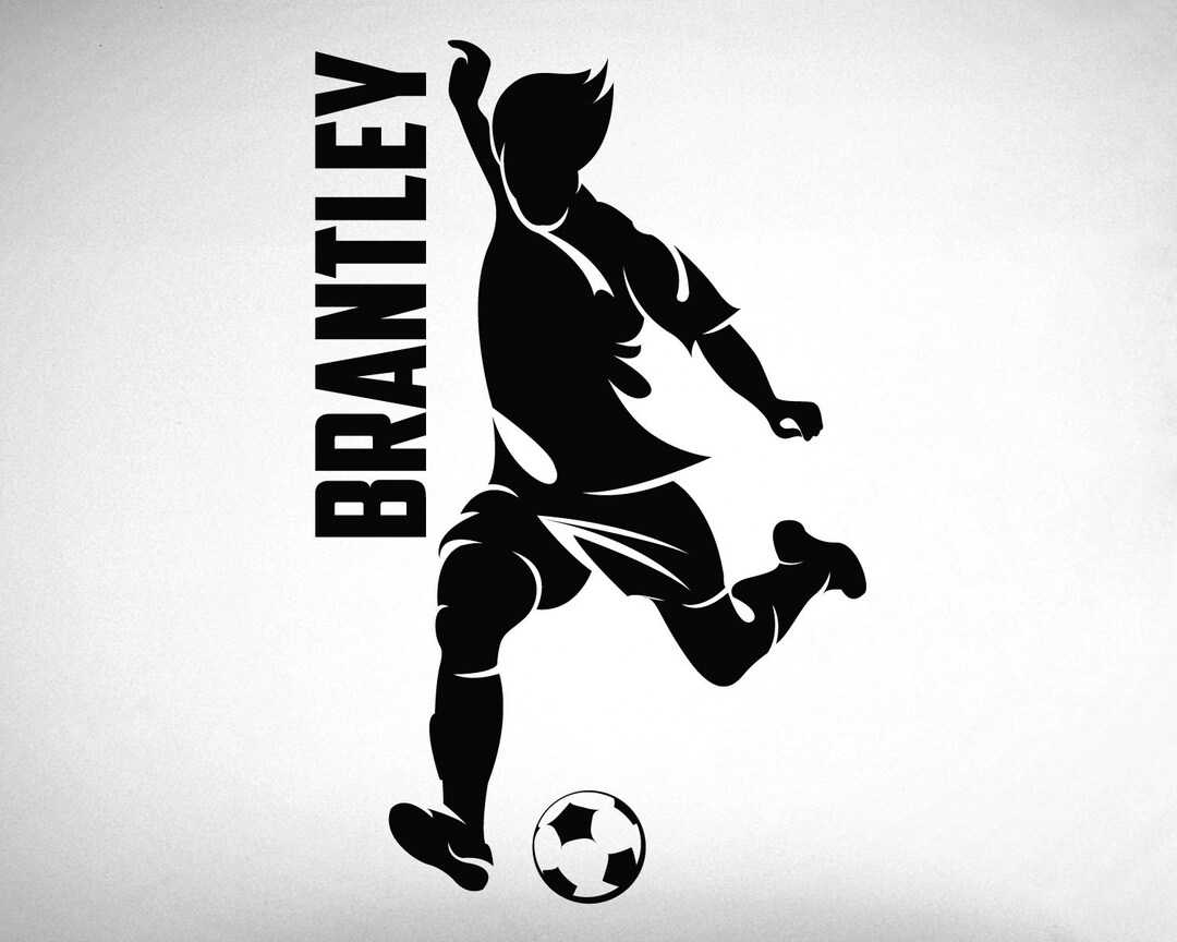 Custom Soccer Player Wall Decal - 0274 - Soccer, Fútbol, Kicking Soccer ...