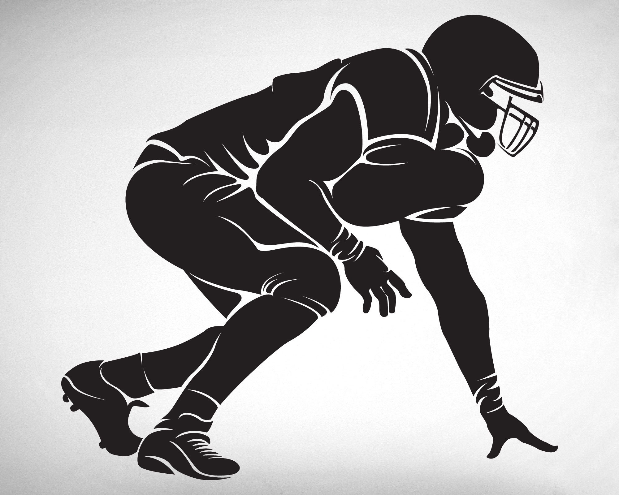 Football O Line Wall Decal 0303 No Name Wall Decor | Etsy