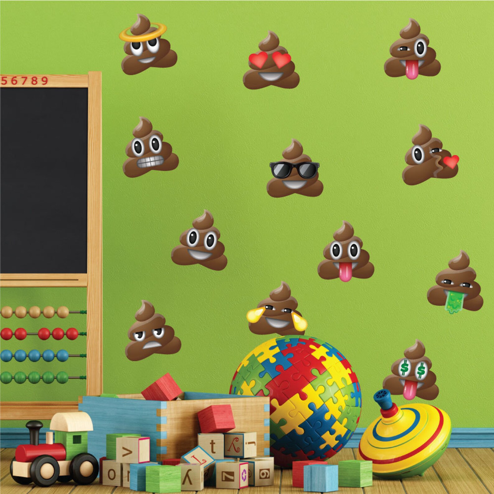 Emoji Wall Decals 12 Tall Poop Emoji 12 Set 0439 | Etsy