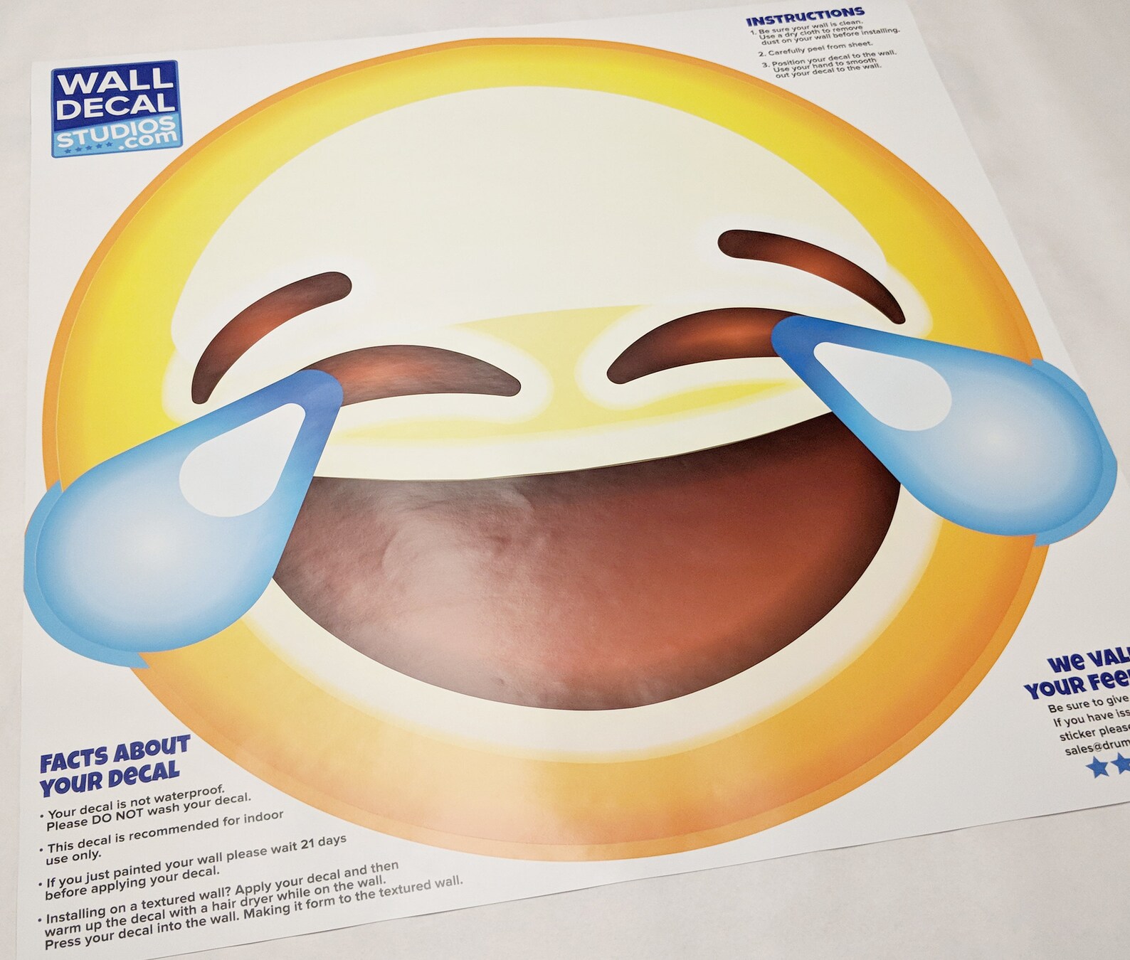 Large Emoji Wall Decal 28h X 29w LMAO Emoji - Etsy