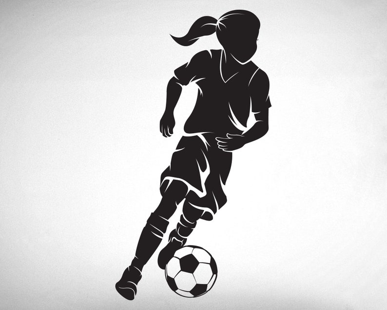 Girls Soccer Wall Decal 0292 No Name Dribbling Ladies | Etsy
