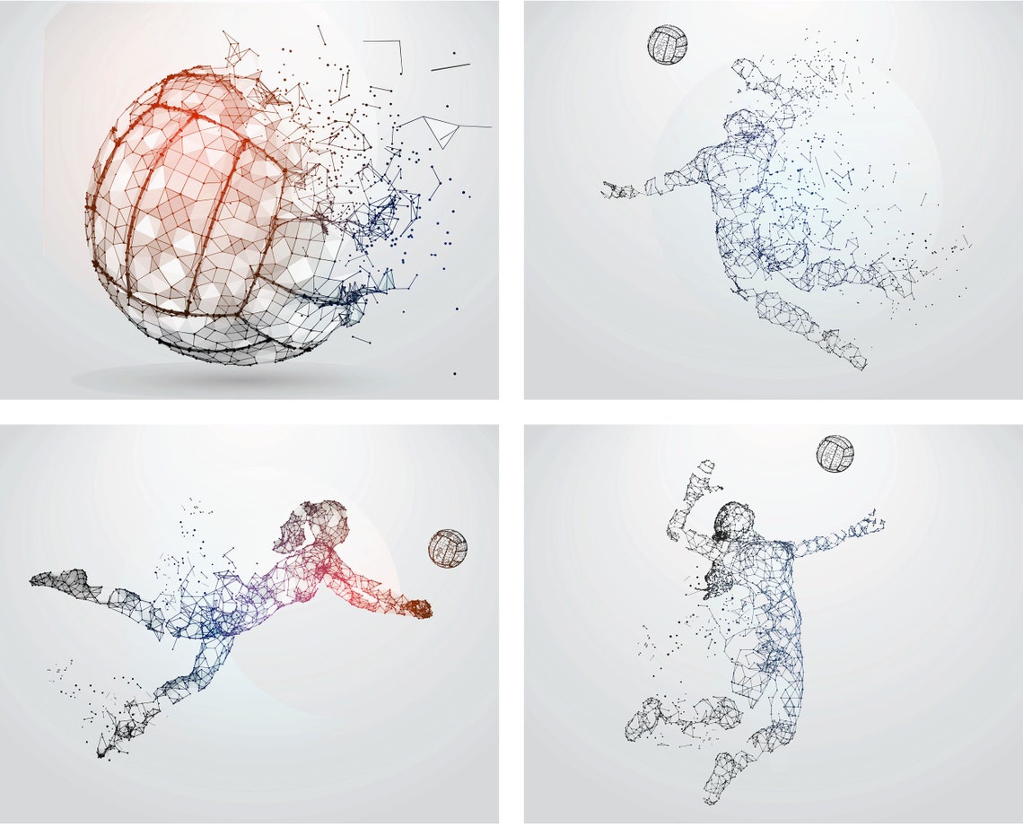 Volleyball Wall Art 4 Pack 8x10 Volleyball Player Wall - Etsy