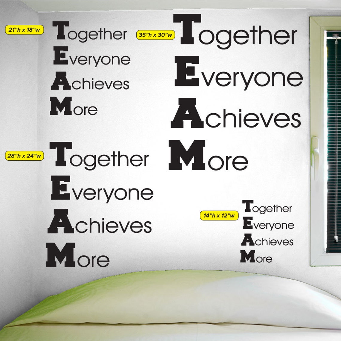 TEAM Together Everyone Achieves More Wall Decal: Motivational Office ...
