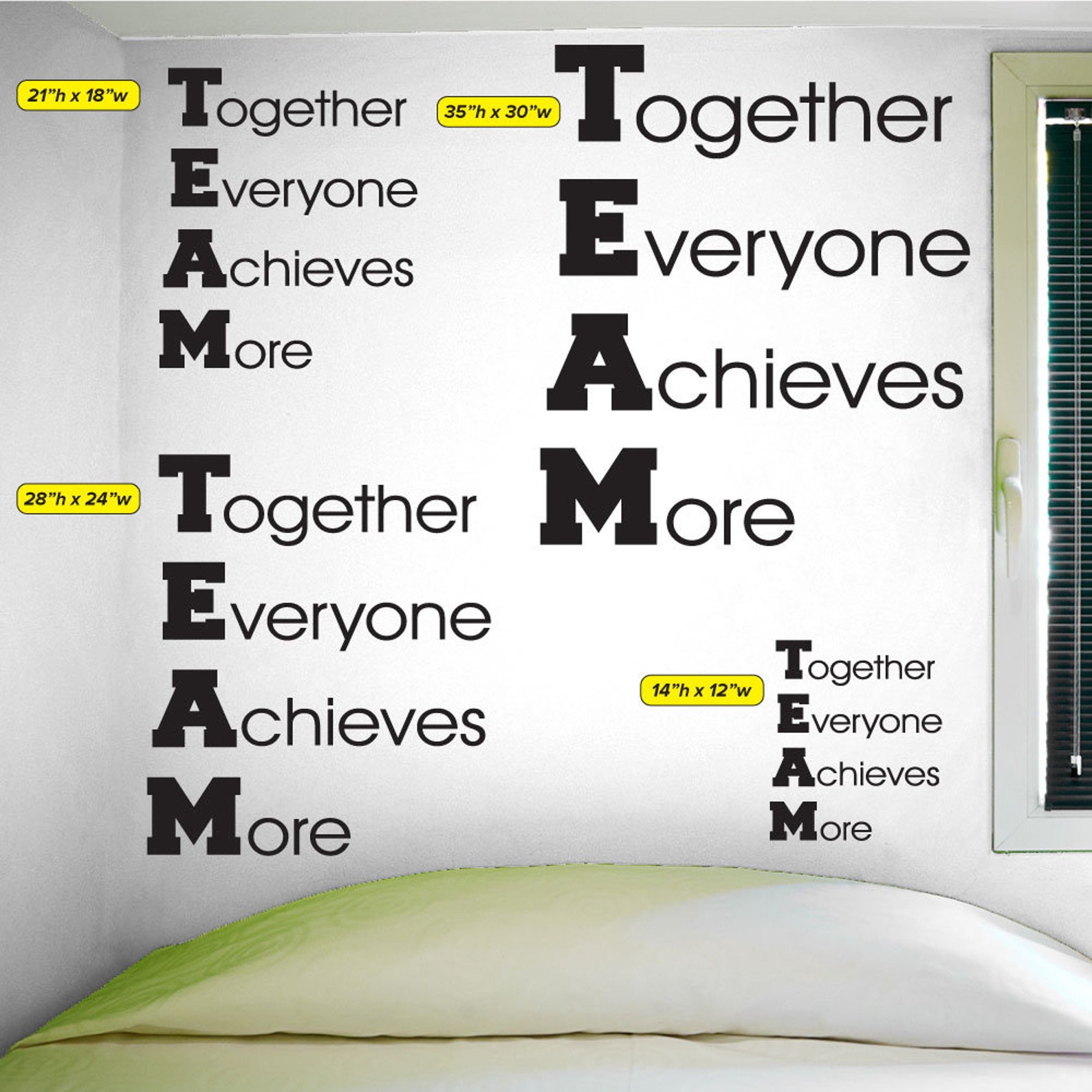 TEAM Together Everyone Achieves More Wall Decal 0176 Home - Etsy