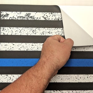Thin Blue Line American Flag Distorted Wall Decal Sticker - 0454 - Etsy