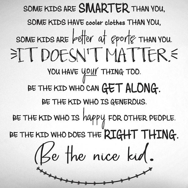 Be the Nice Kid - Etsy