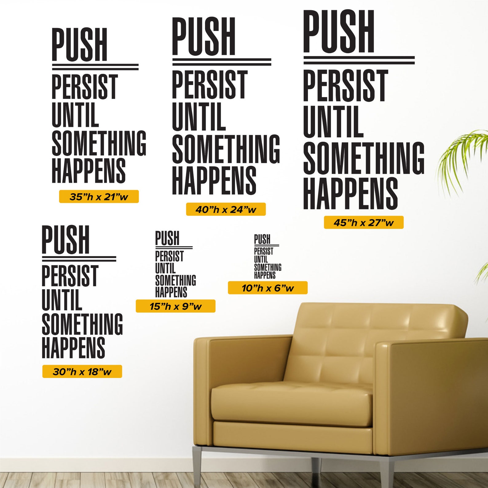PUSH Persist Until Something Happens 0392 Wall Decal Wall - Etsy