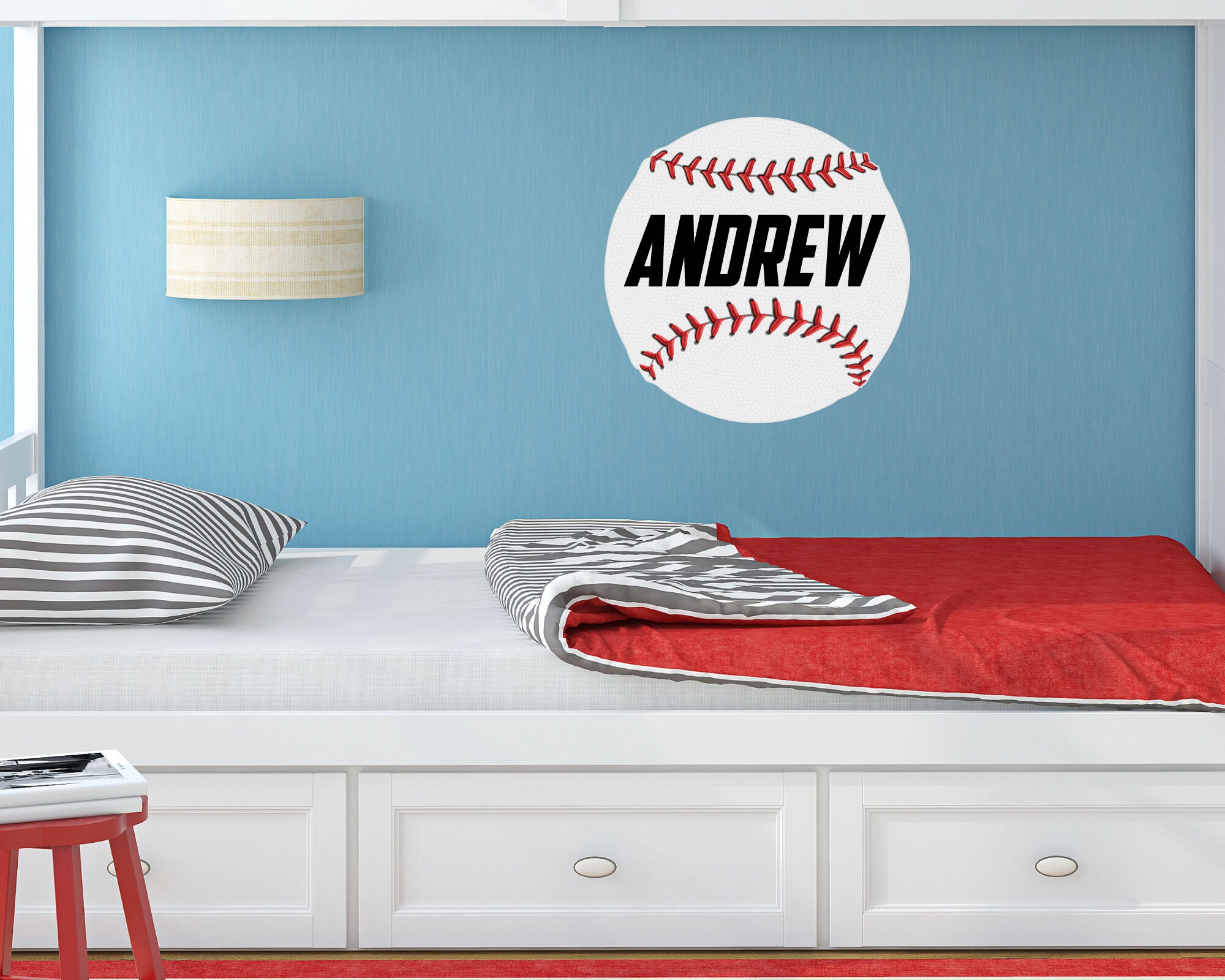 Custom Baseball Wall Decal Custom Name 19x19 0602 For | Etsy