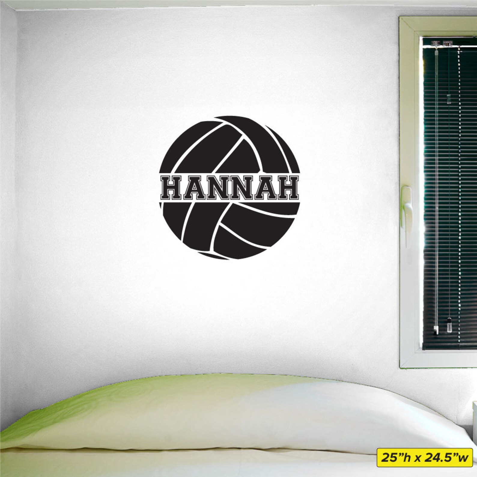 Custom Volleyball Wall Decal 0058 Personalized Volleyball | Etsy