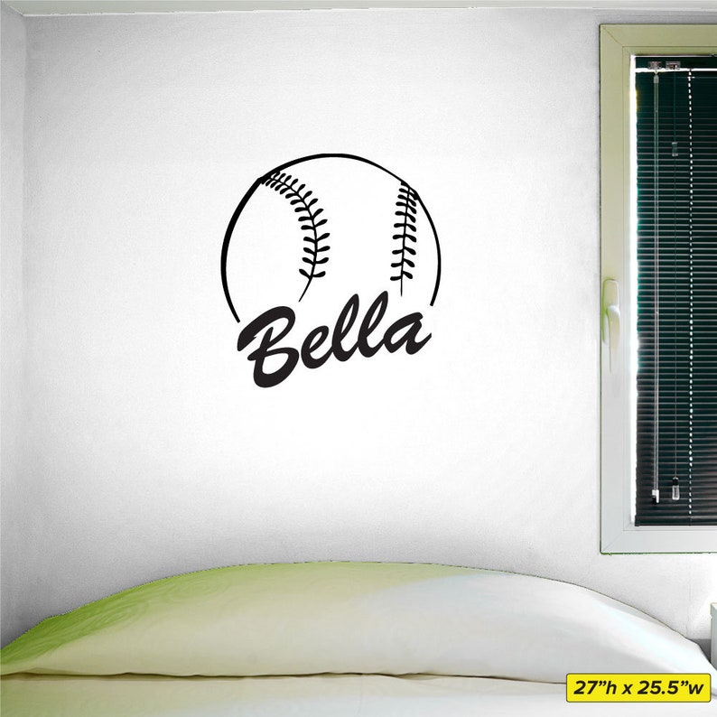 Custom Softball Name Wall Decal 0125 Personalized Softball | Etsy