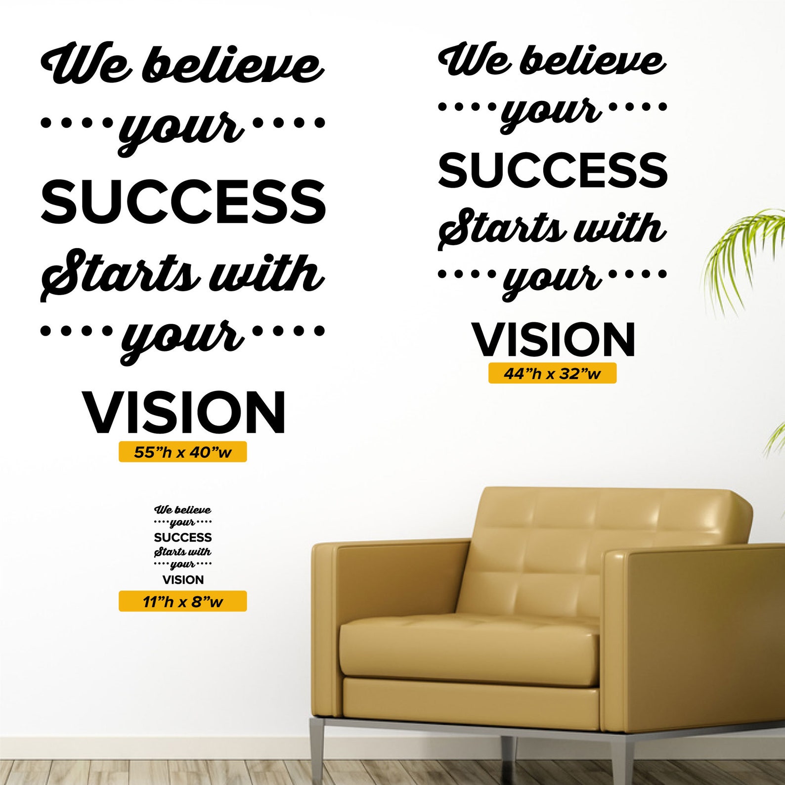 Success Starts With Your Vision Wall Decal 0512 We Believe | Etsy