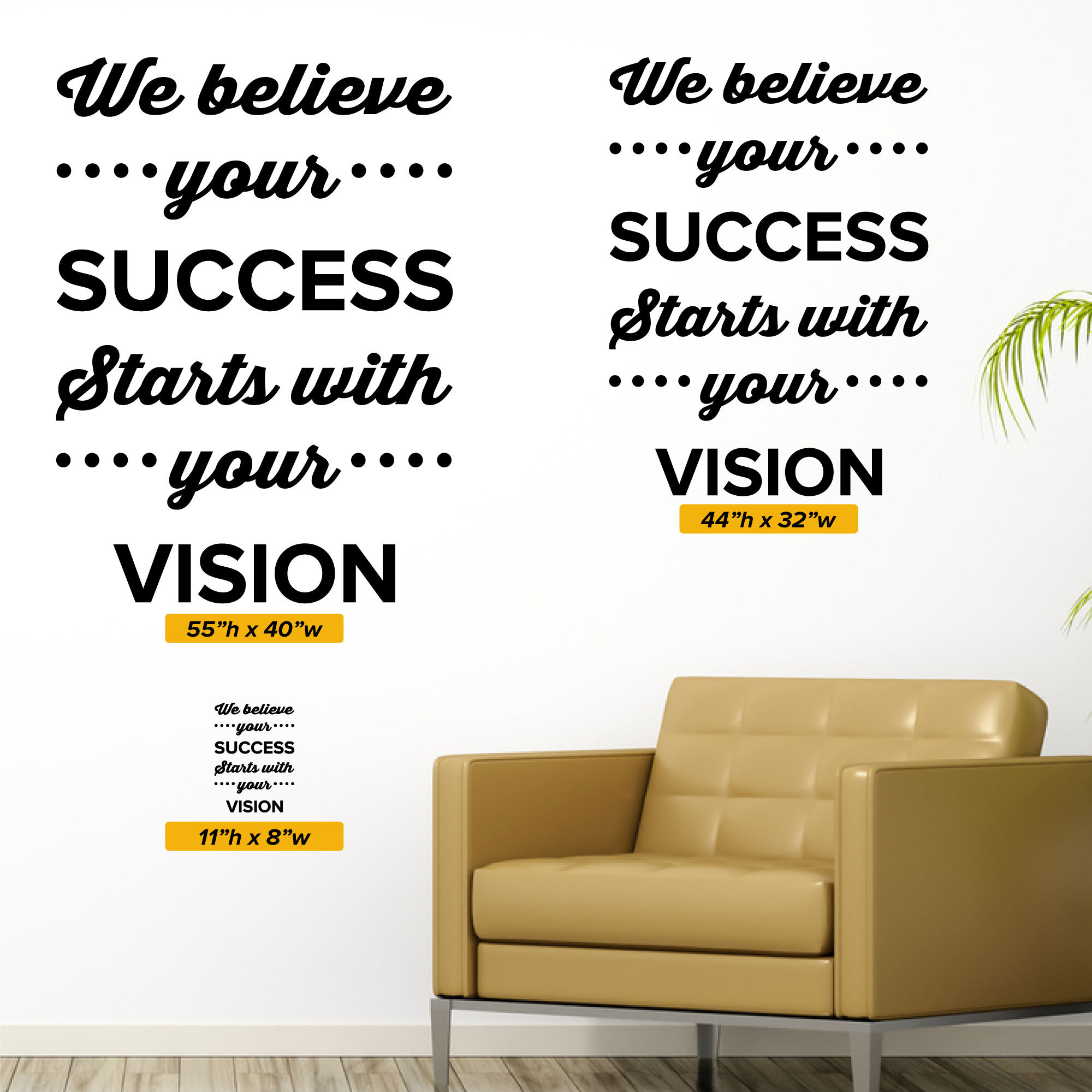 Success Starts With Your Vision Wall Decal 0512 We Believe | Etsy