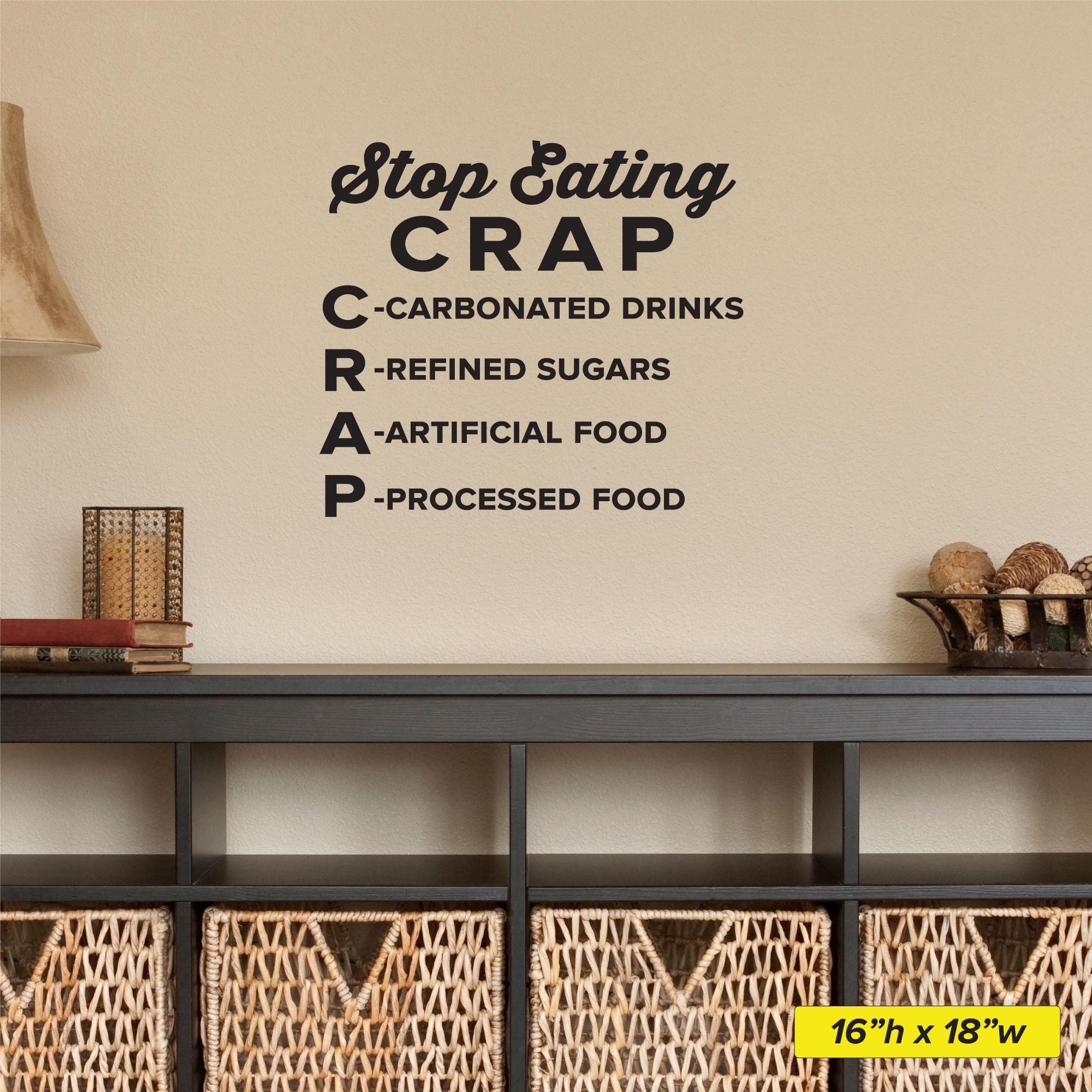 Stop Eating Crap 0331 wall Decal Health Body Wellness - Etsy