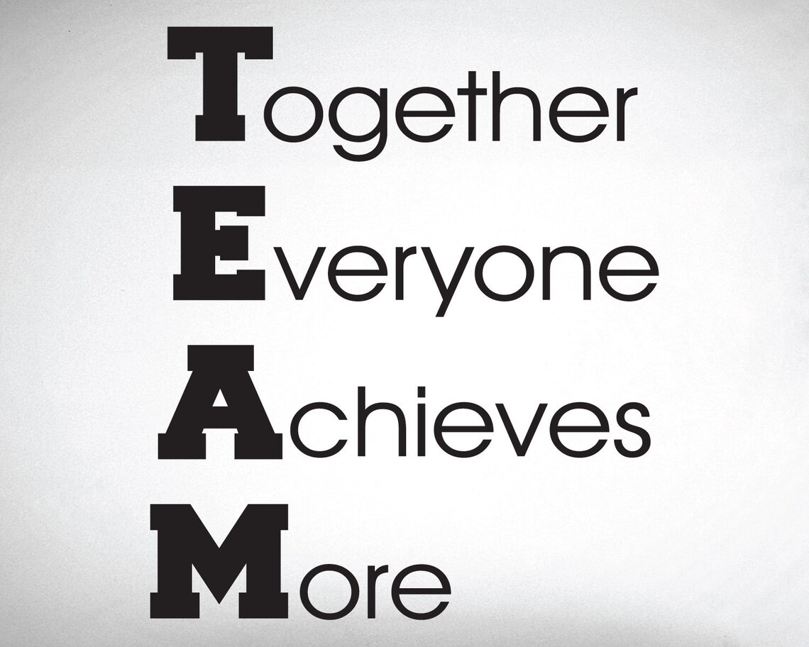 TEAM Together Everyone Achieves More Wall Decal 0176 Home - Etsy