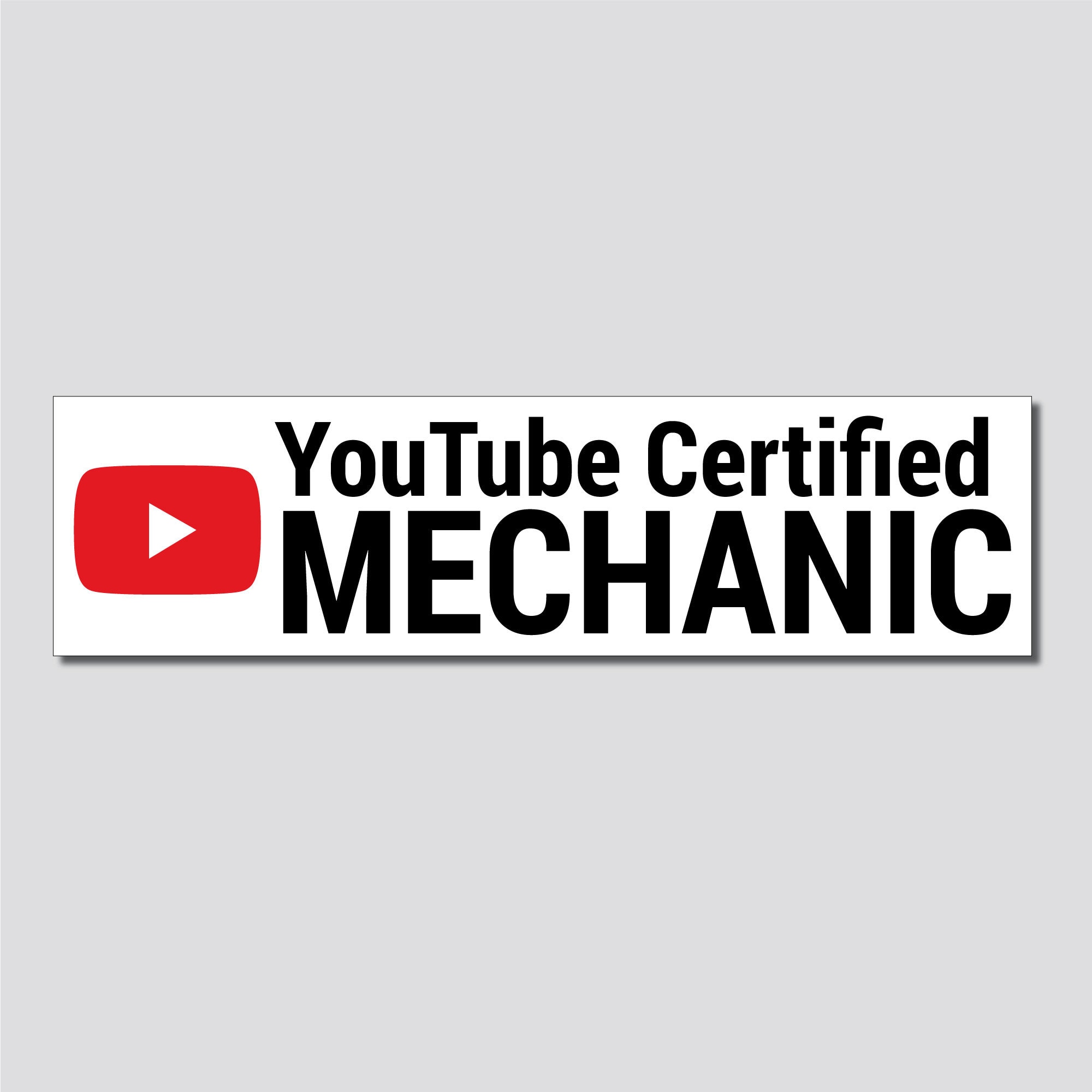 Certified YOUTUBE MECHANIC 4” Sticker Truck Decal Toolbox Bumber Car ...