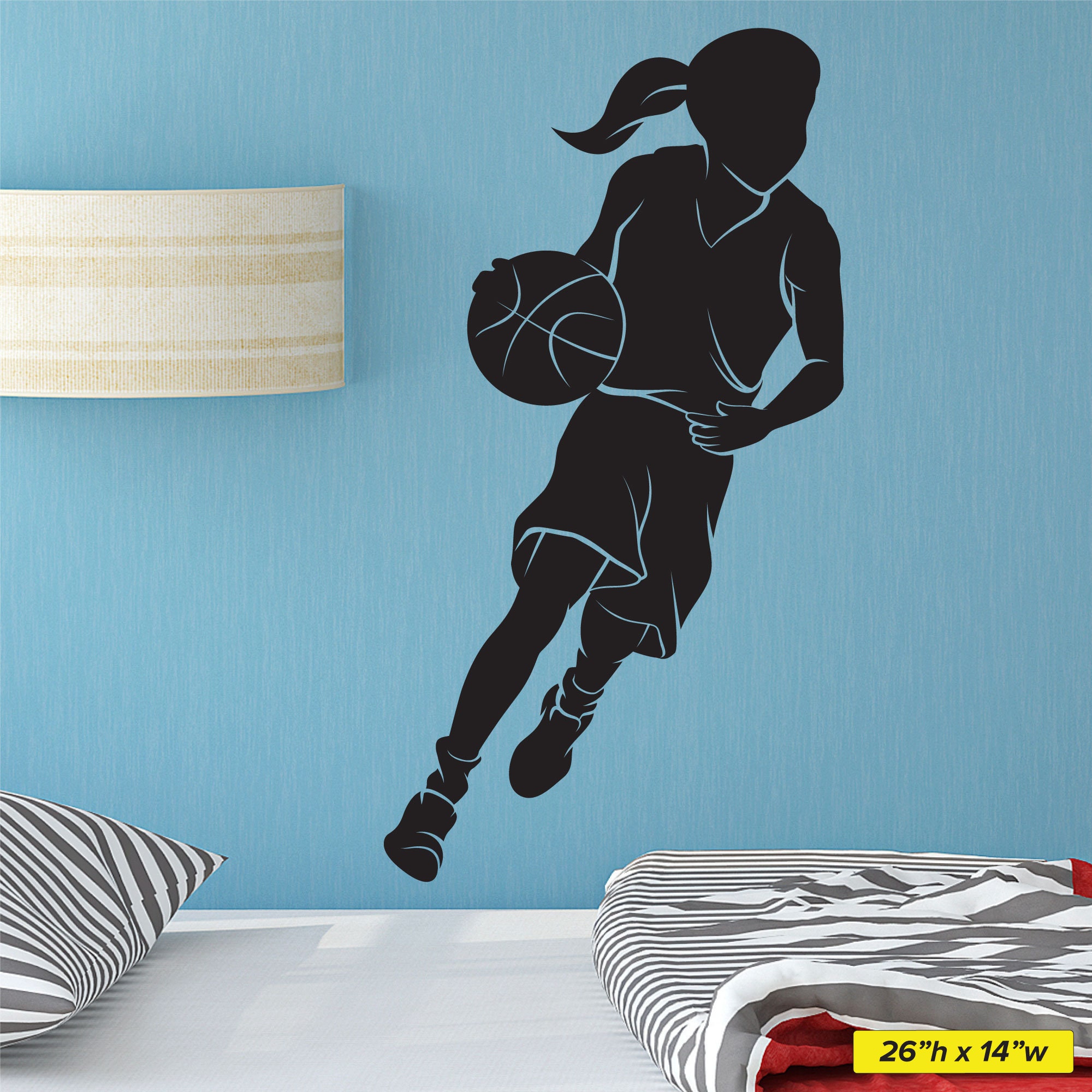 Girls Basketball Wall Decal 0290 No Name Basketball | Etsy