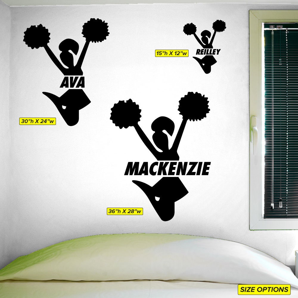 Custom Cheerleading Wall Decal 0057 Personalized Cheerleader | Etsy