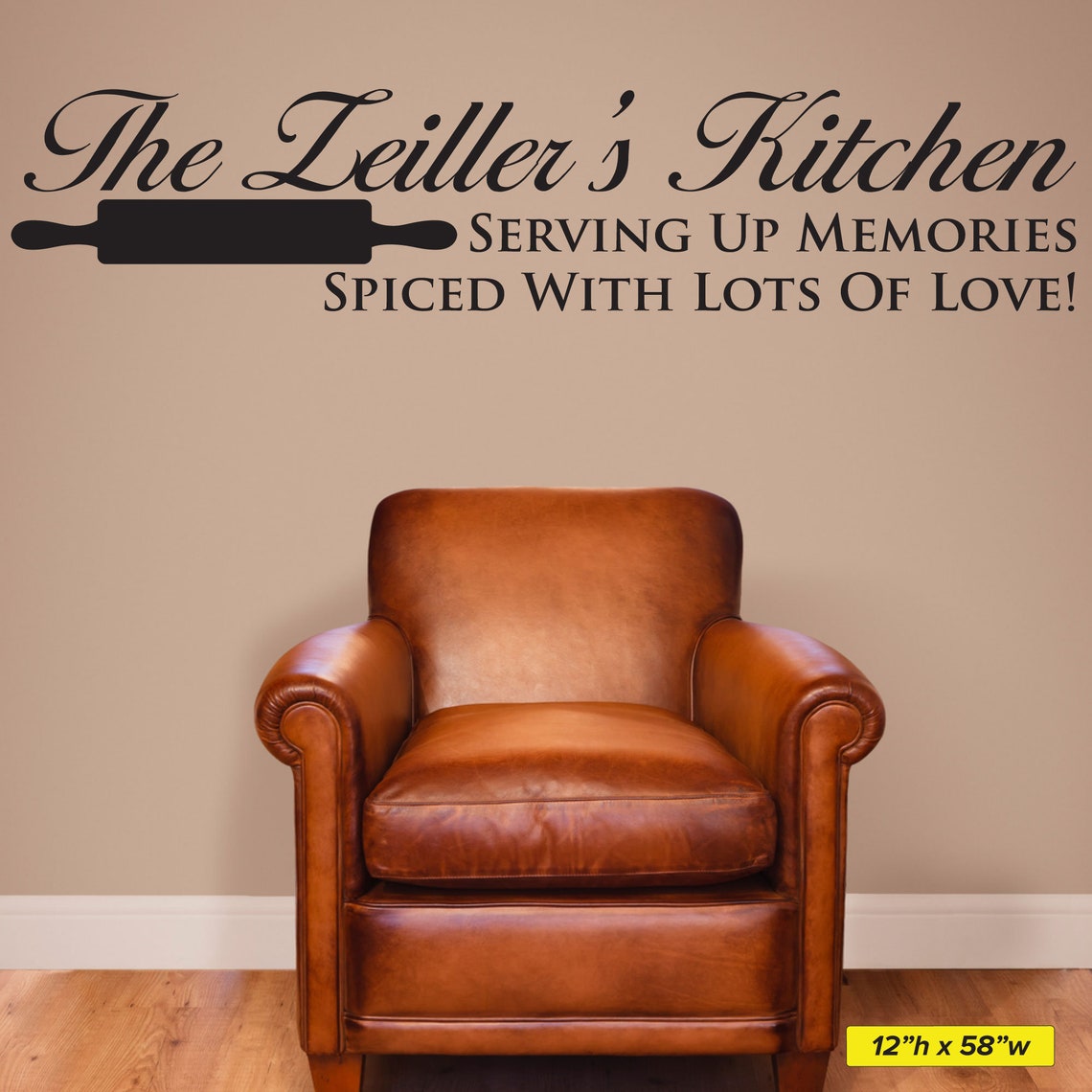 Family Name Kitchen Wall Decal 0144 Custom Kitchen Wall - Etsy