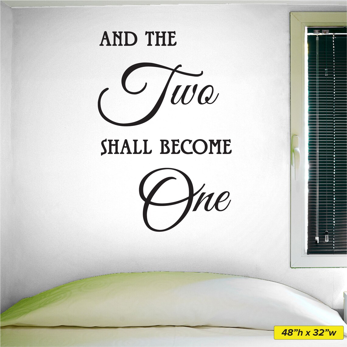 And the Two Shall Become One Wedding Decal: Wall Art Sticker - 0102 - Etsy