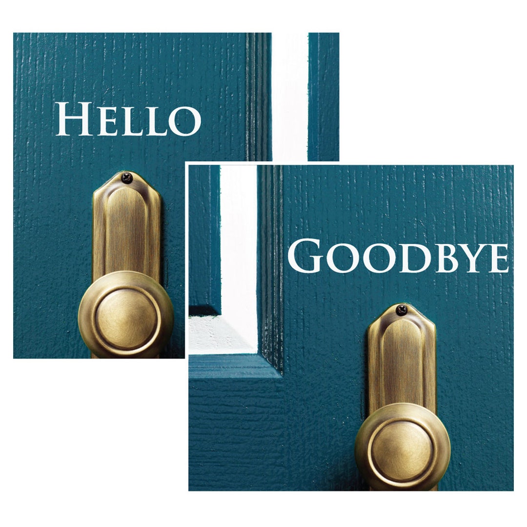 Hello Goodbye Decal - 0023 - Door Decal - Door Sticker - Hello Goodbye ...