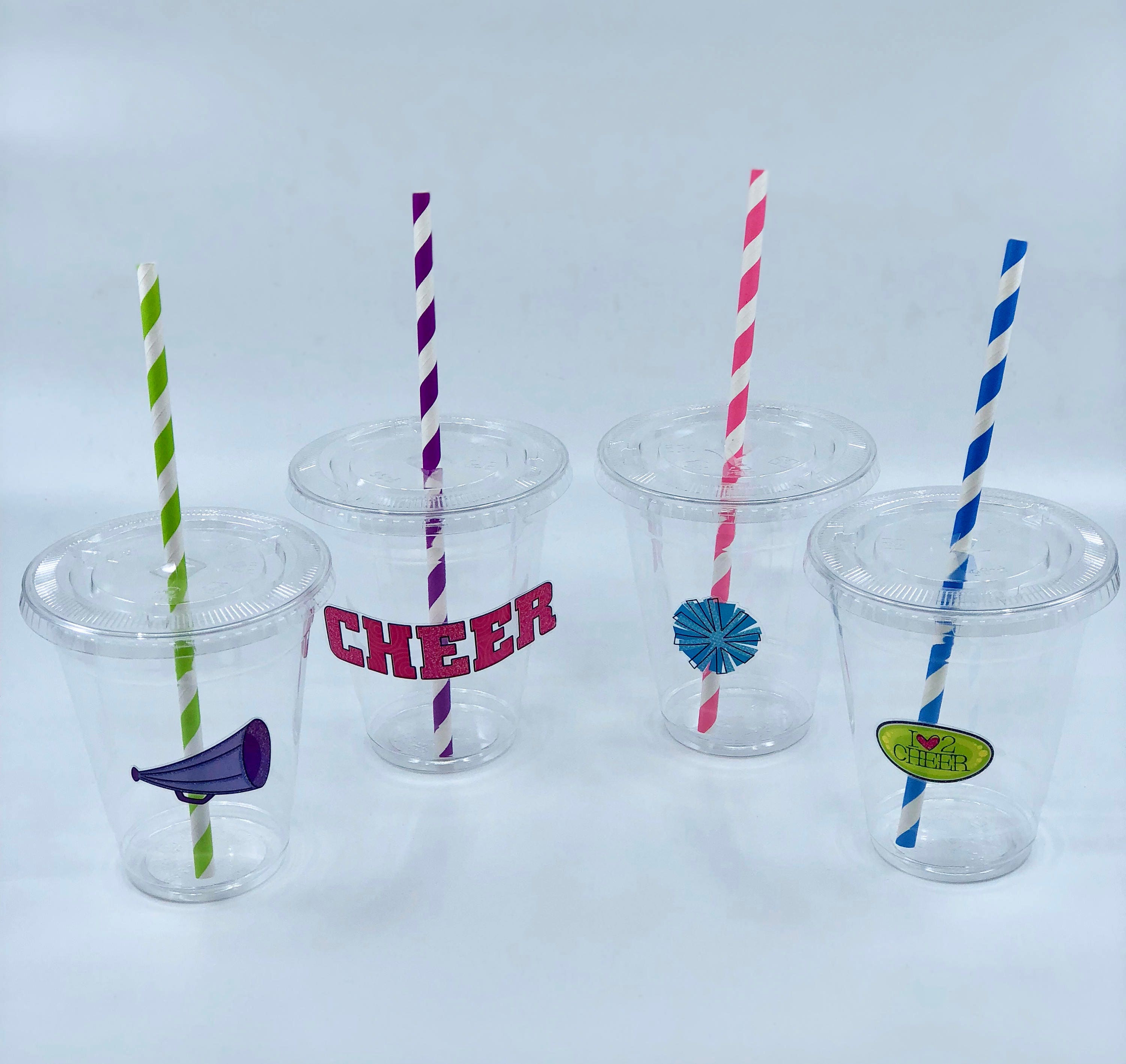 Cheerleading Party Cups With Lids and Straws: 12oz Cheer Theme - Etsy