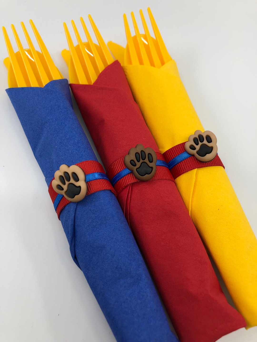 Paw Print Flatware: Paw Patrol Party Silverware Paw Napkin Rings, Paw ...