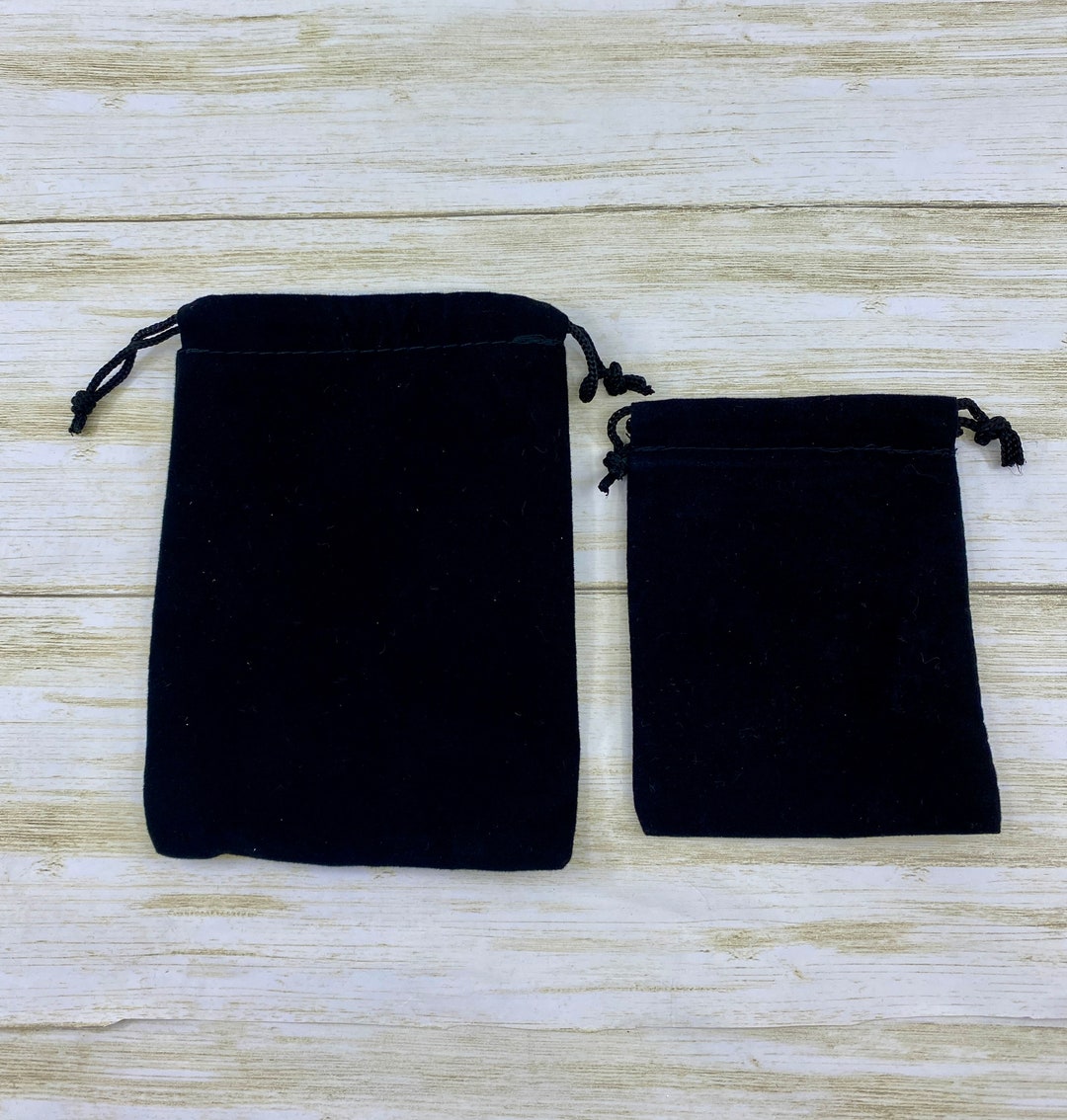 Black Velour Pouch, Set of 10, Black Velour Bag, Favor Bag, Jewelry ...