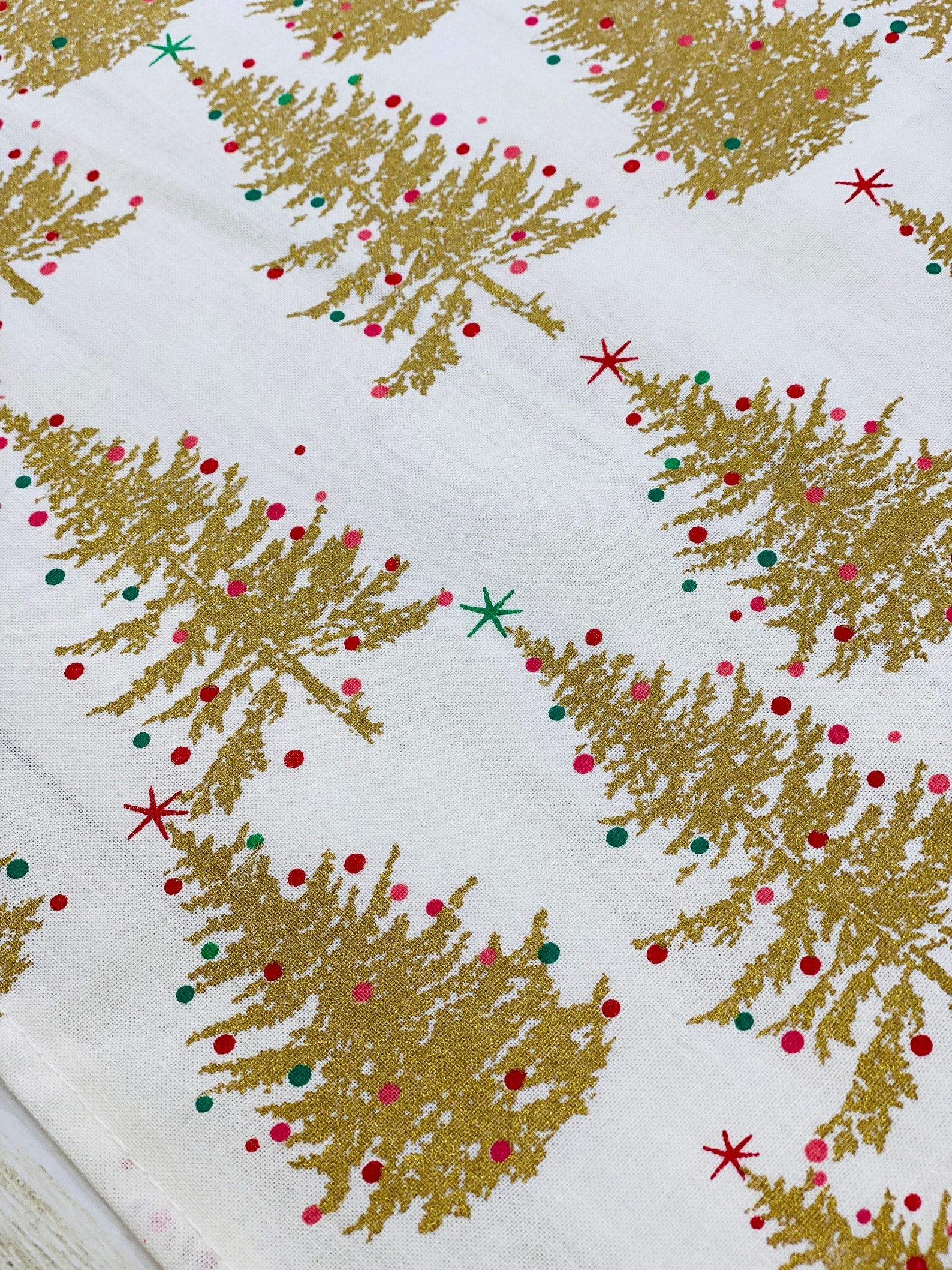 Gold Christmas Table Runner Gold Christmas Tree Holiday - Etsy