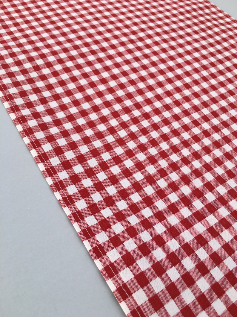 Red Gingham Table Runner: Accent Table Mat or Runner Ideal | Etsy