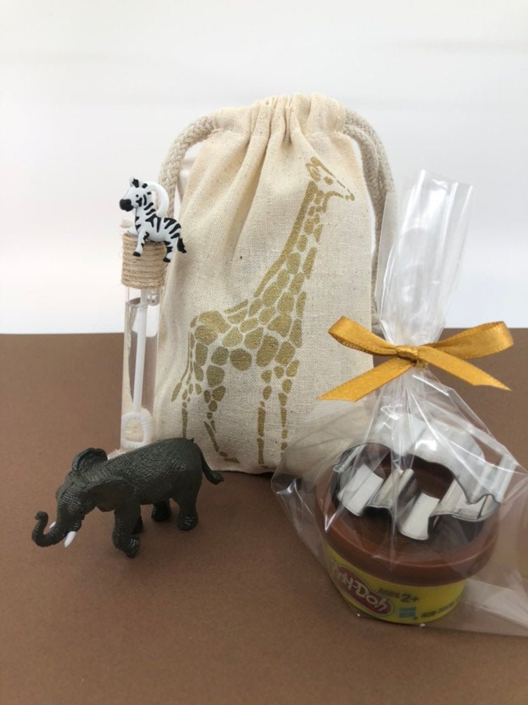Safari Party Favor Bag: Play Doh, Elephant Cutter & Bubble Wand - Etsy