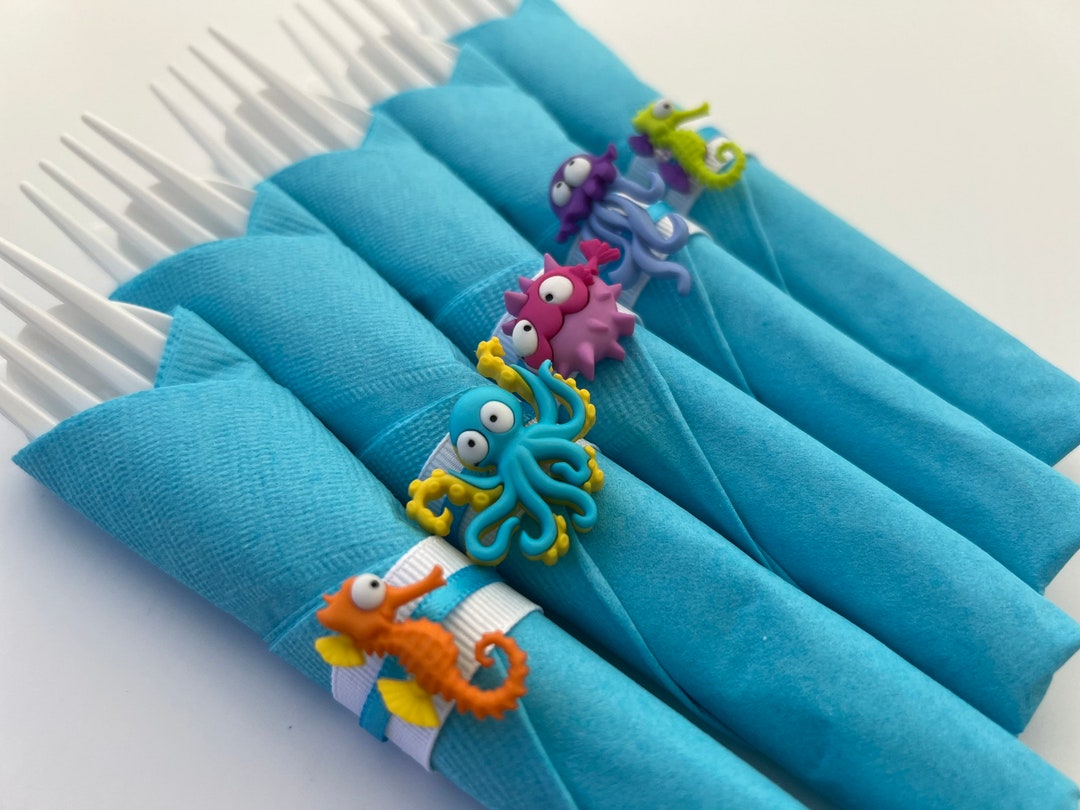 Sea Creature Party Flatware: Ocean Theme Napkin Rings - Etsy