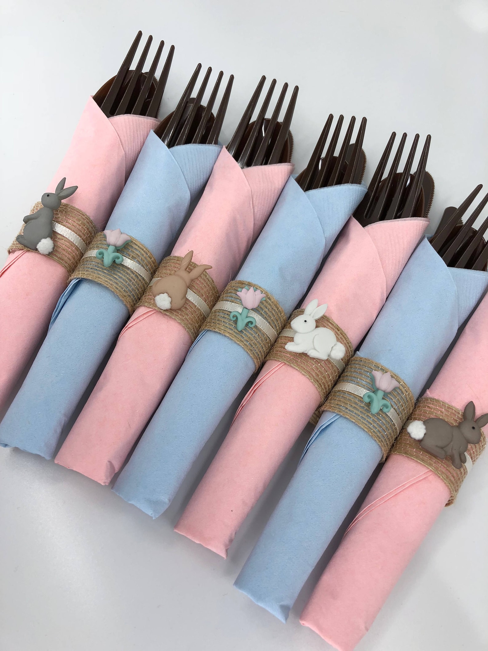 Bunny Party Silverware Easter Cutlery Bunny Party Flatware | Etsy