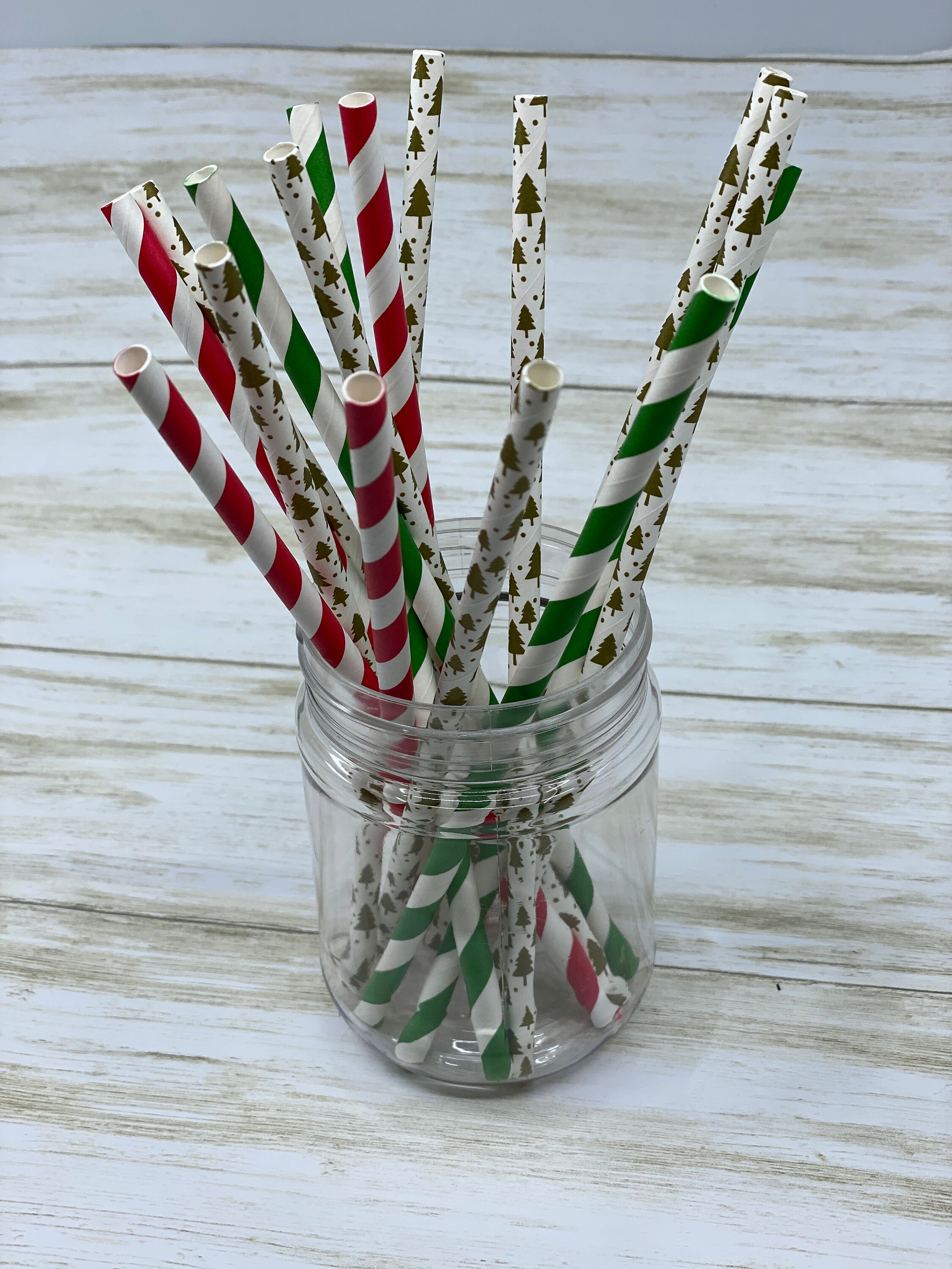 Christmas Paper Straws: Gold Christmas Tree Straws Holiday - Etsy