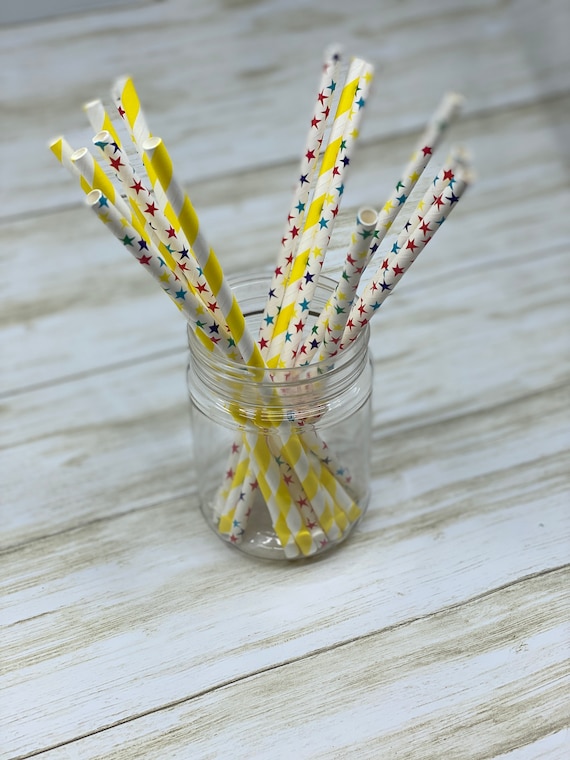 Colored Star Party Straws Star Party Straws Birthday Party | Etsy