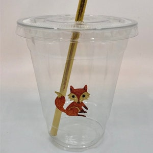 Fox Party Cups With Lids and Straws, Plastic Fox Party Drink Cups, Fox ...