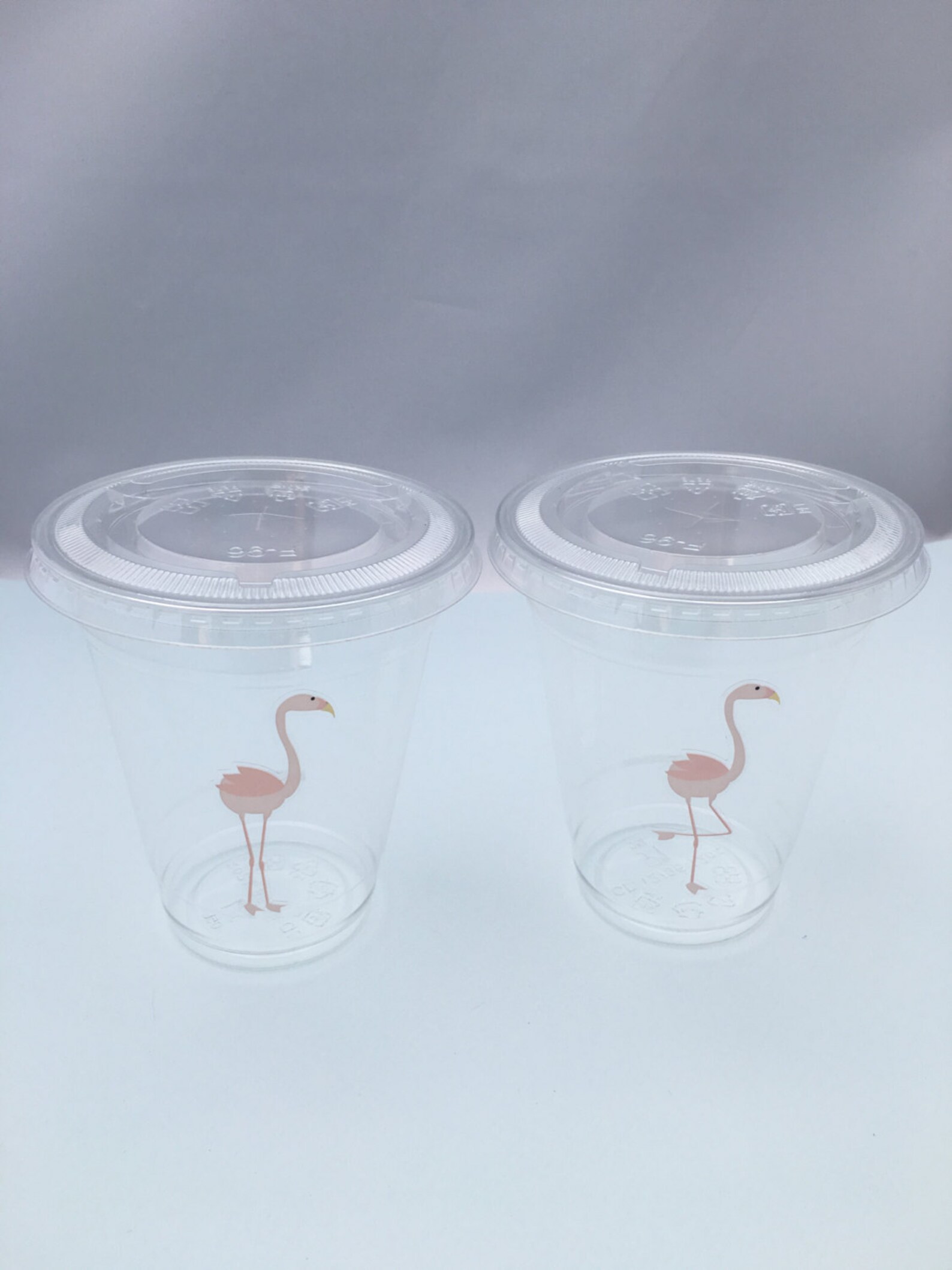 Flamingo Plastic Cups With Lids and Straws: Flamingo Theme | Etsy